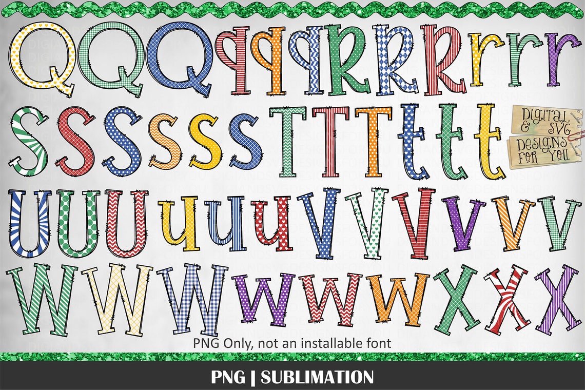 Doodle Letters Png, Doodle Alphabet, Colored Doodle Letters PNG, Doodle ...