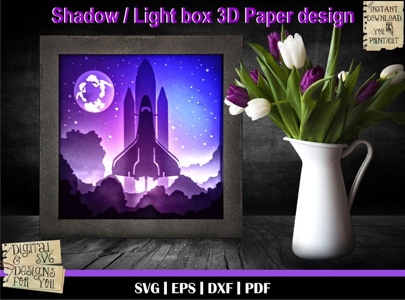 Astronaut and Alien Space Bundle 3D Shadow Box Templates - Etsy