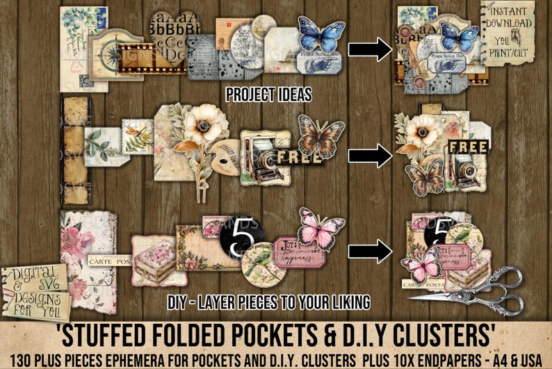 Stuffed Folded Pockets, D.I.Y. Clusters, Loaded Pockets, Tags, Tickets ...