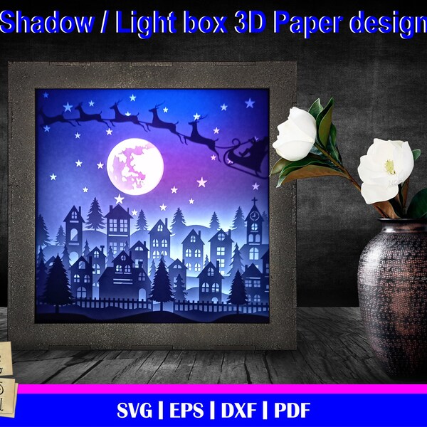 3d Santa Shadow Box - Etsy