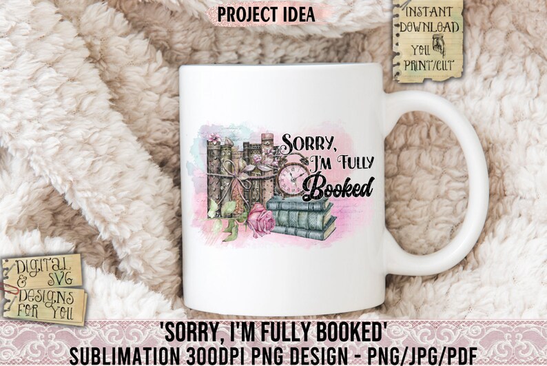Sorry Im Fully Booked Booklover Librarian Quote Phrase - Etsy