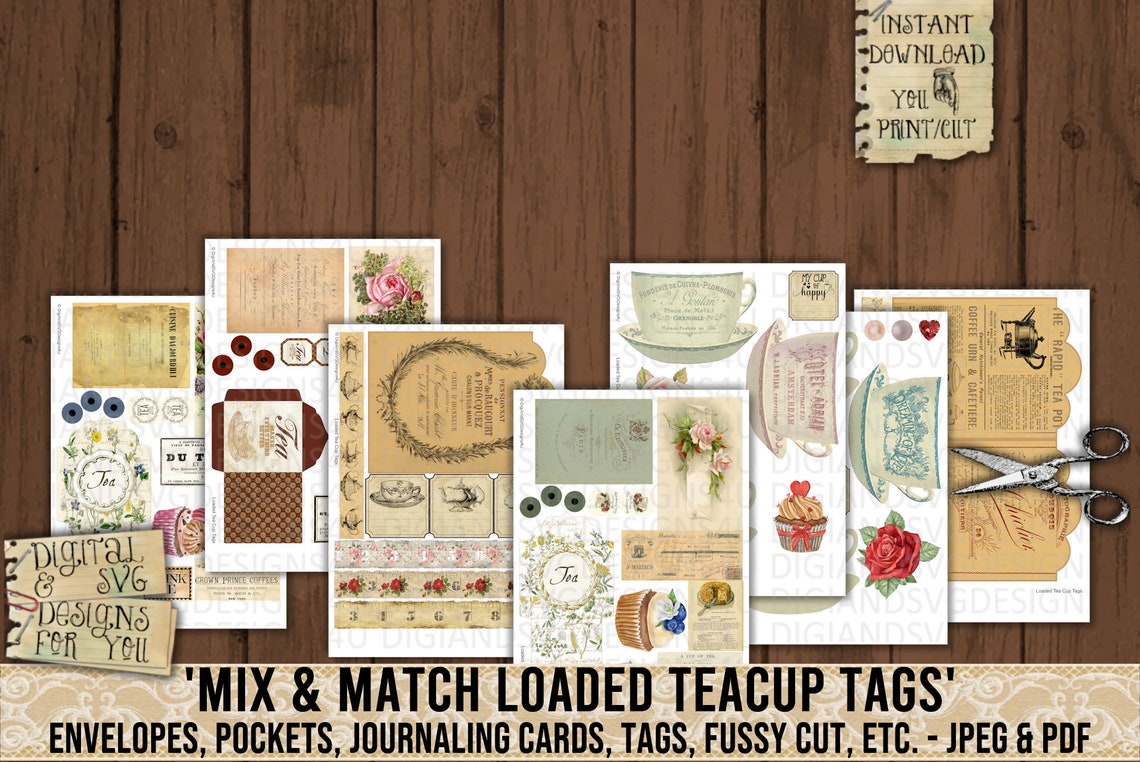 Loaded Teacup Tag Loaded Pocket Tag Tea Coffee Tuck Spot - Etsy