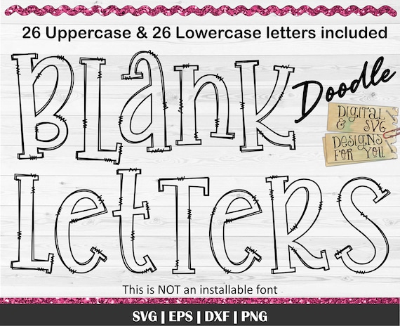 Doodle Letters Svg Png Dxf Transparent Doodle Letters SVG - Etsy