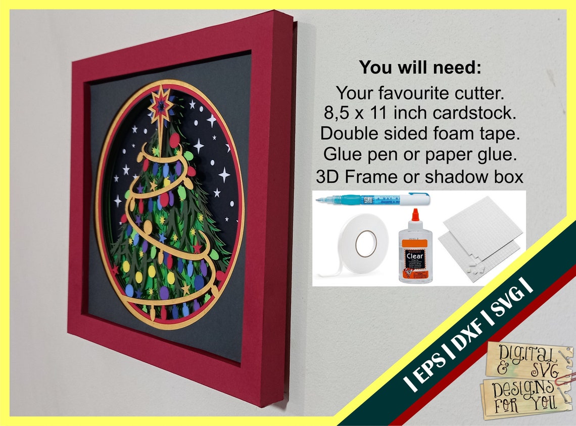 3D Christmas Tree SVG, 3D Cardstock Design, 3D Paper Cut Template, 3D ...