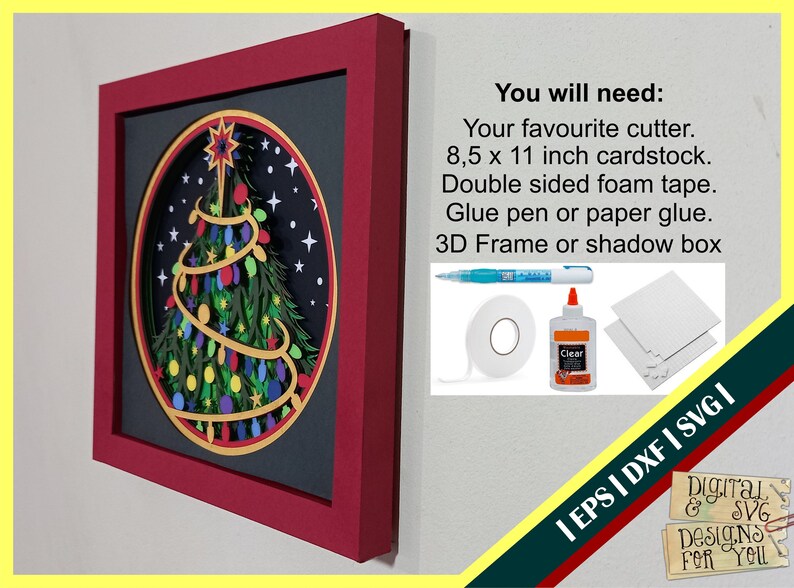 3D Christmas Tree SVG 3D Cardstock Design 3D Paper Cut | Etsy