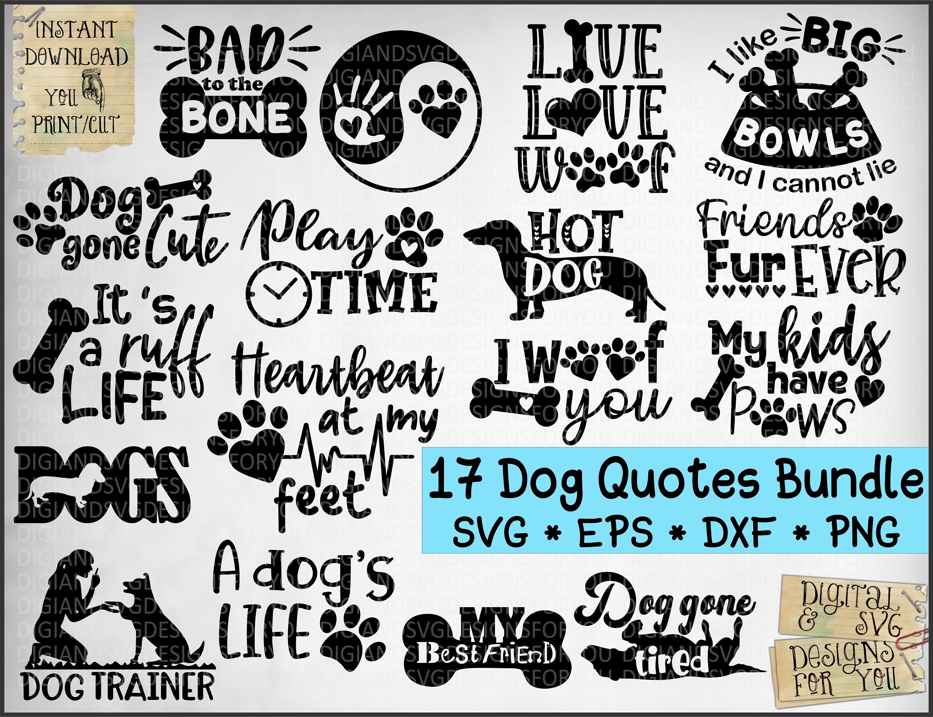 Dog Quote Svg Bundle Dog Clipart Dog Quotes Funny Dog Quote Dog Bundle