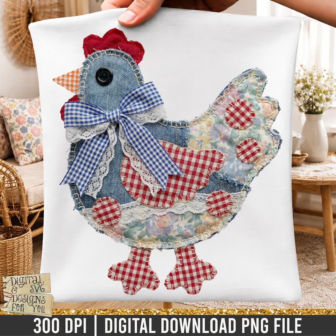Patchwork Grandmacore Chicken PNG, Patchwork Chicken PNG, Chicken Png ...