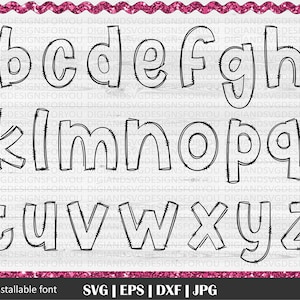 Doodle Letters Svg, Set 2, Transparent Doodle Letters SVG, Blank Doodle ...