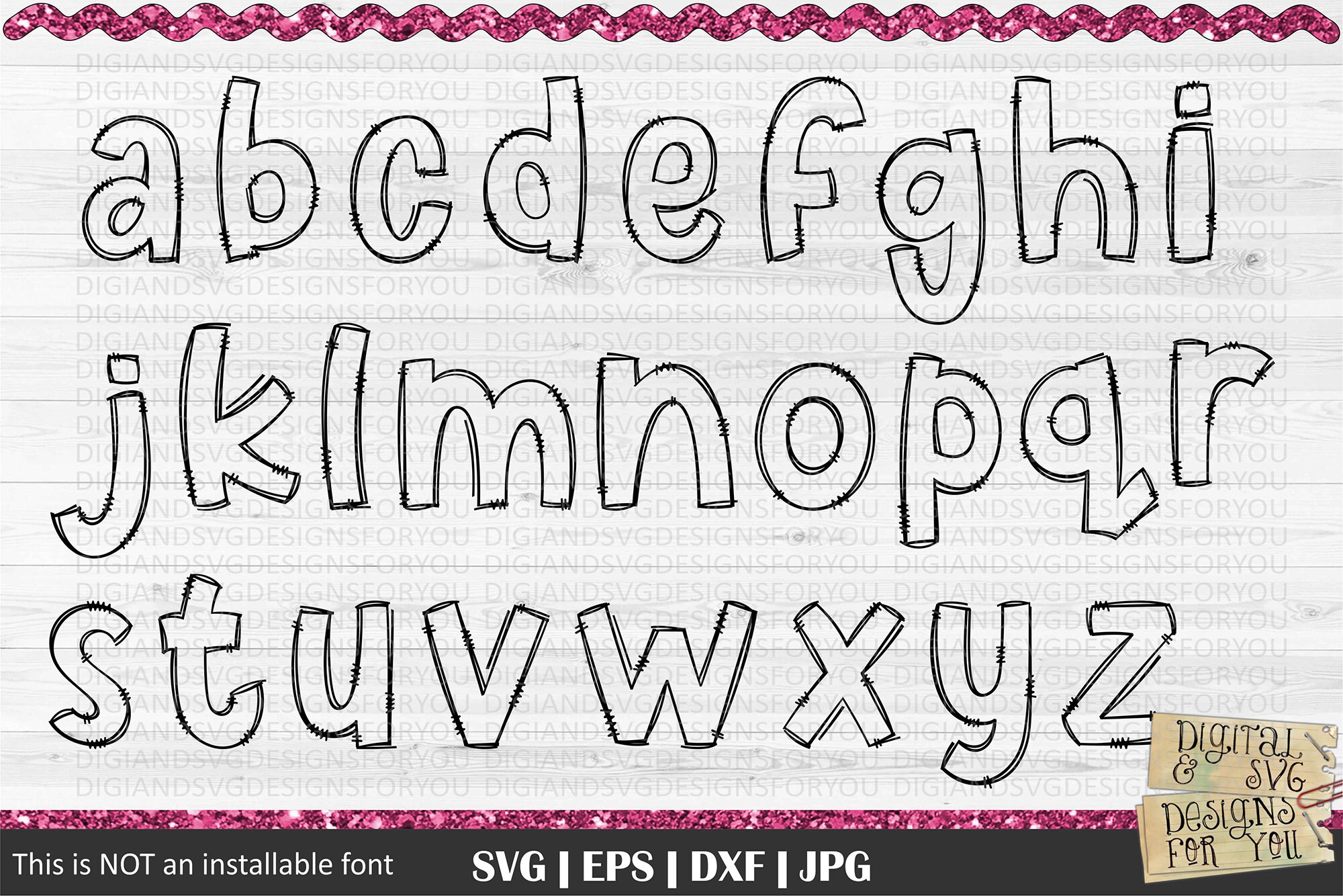 Doodle Letters Svg, Set 2, Transparent Doodle Letters SVG, Blank Doodle ...