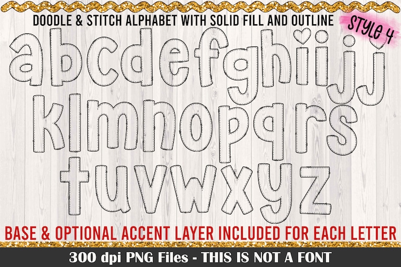 Doodle Letters PNG Style 4 Transparent Doodle Letters Blank - Etsy
