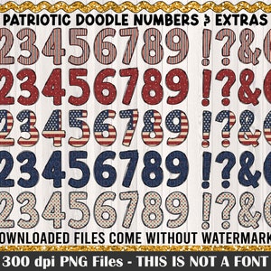 Patriotic Doodle Alphabet Bundle, 4th of July Alphabet, Doodle Letters ...