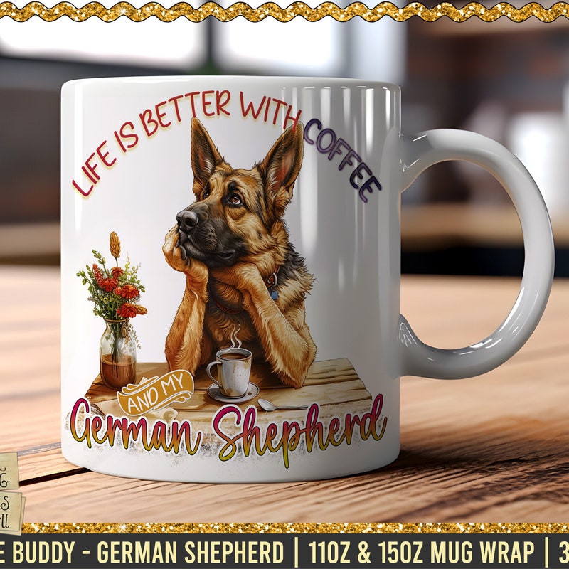 German Shepherd Mug 15 Oz - Etsy