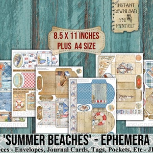 Summer, Beach, Ephemera, Embellishment, Seaside, Vacation, Journal ...