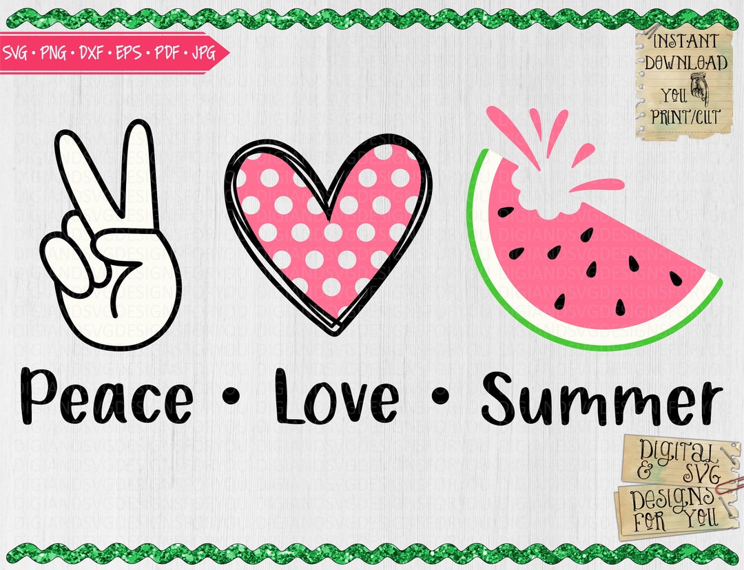 Peace Love Summer Svg Eps Png Jpeg Summer Svg Pink - Etsy