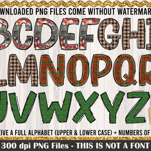 Christmas Doodle Alphabet Bundle, Christmas Alphabet, Doodle Letters ...