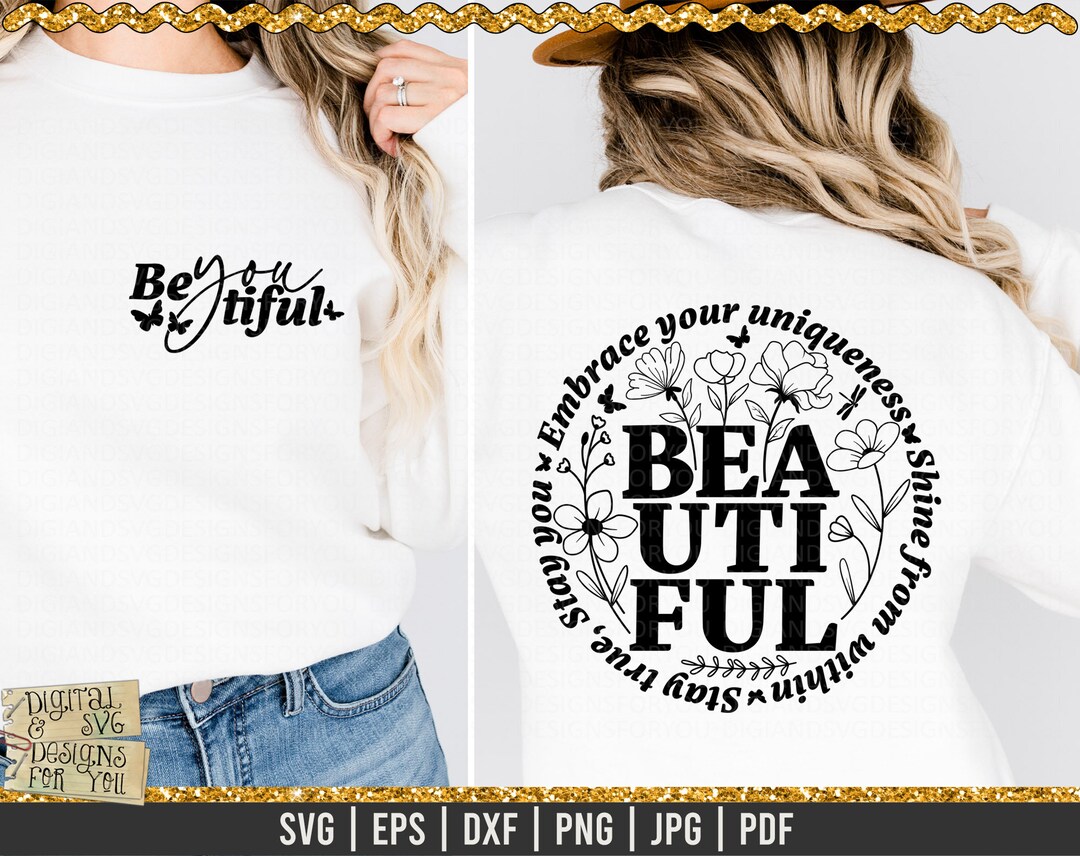Beyoutiful Svg, Front and Back Svg, Inspirational Svg, Beautiful Svg ...