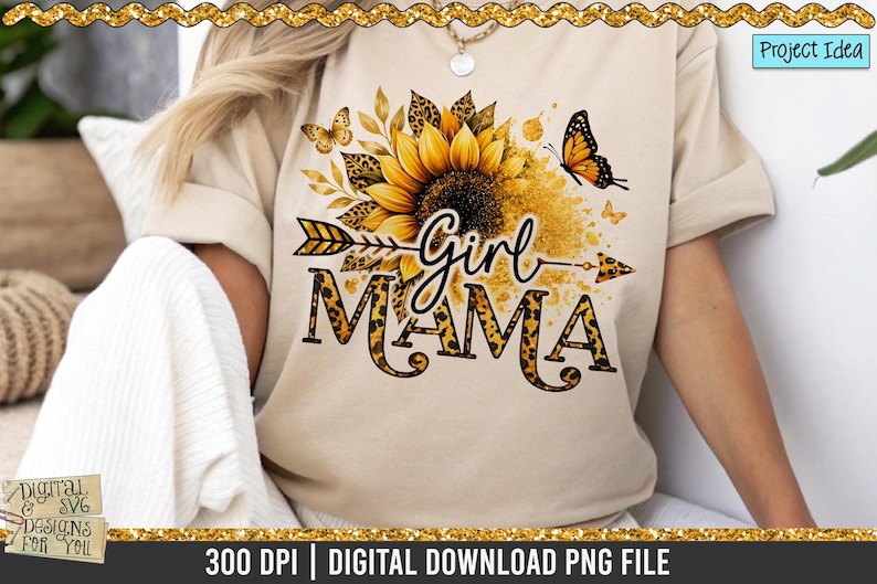 Girl Mama PNG, Leopard Print Sunflower Png, Mama Png, Girl Mama ...