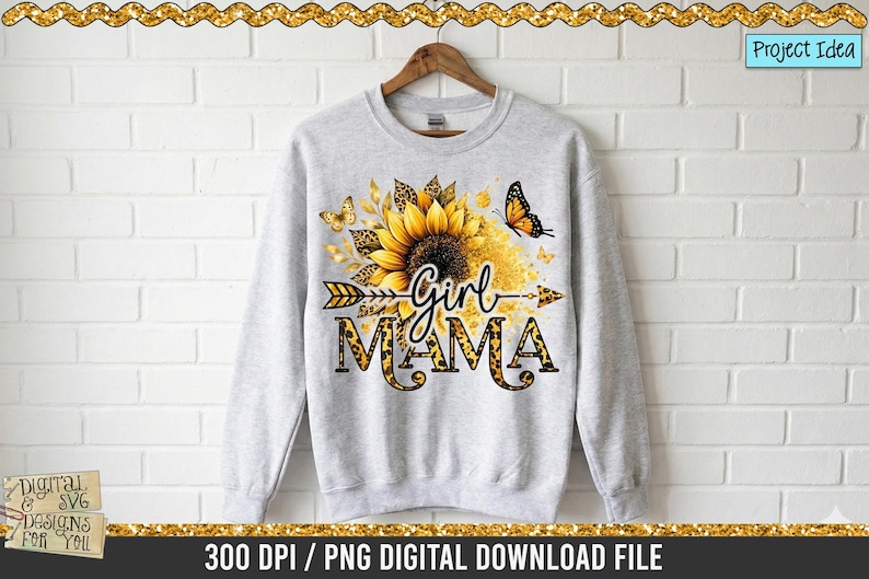 Girl Mama PNG, Leopard Print Sunflower Png, Mama Png, Girl Mama ...