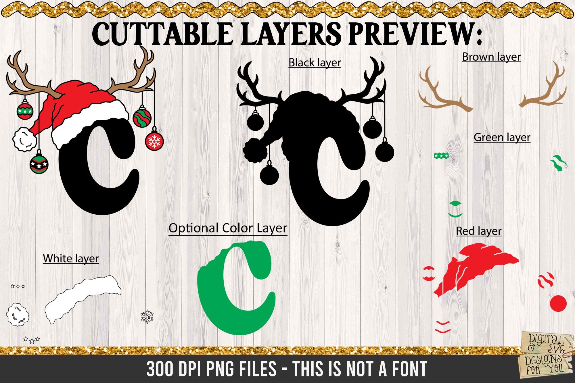 Christmas Alphabet SVG Bundle, Santa Hat Christmas Letters, Christmas ...