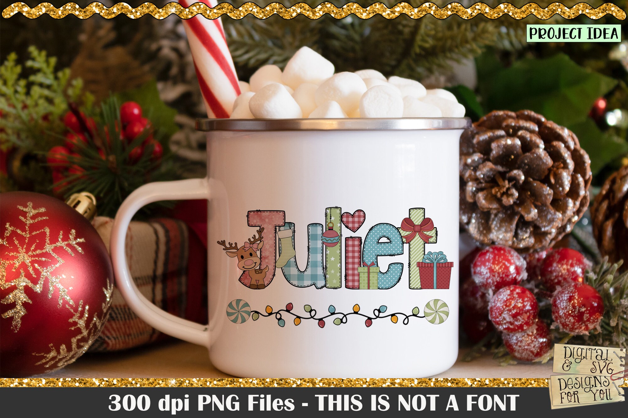 Christmas Alphabet PNG Doodle Alphabet With Clipart Doodle - Etsy