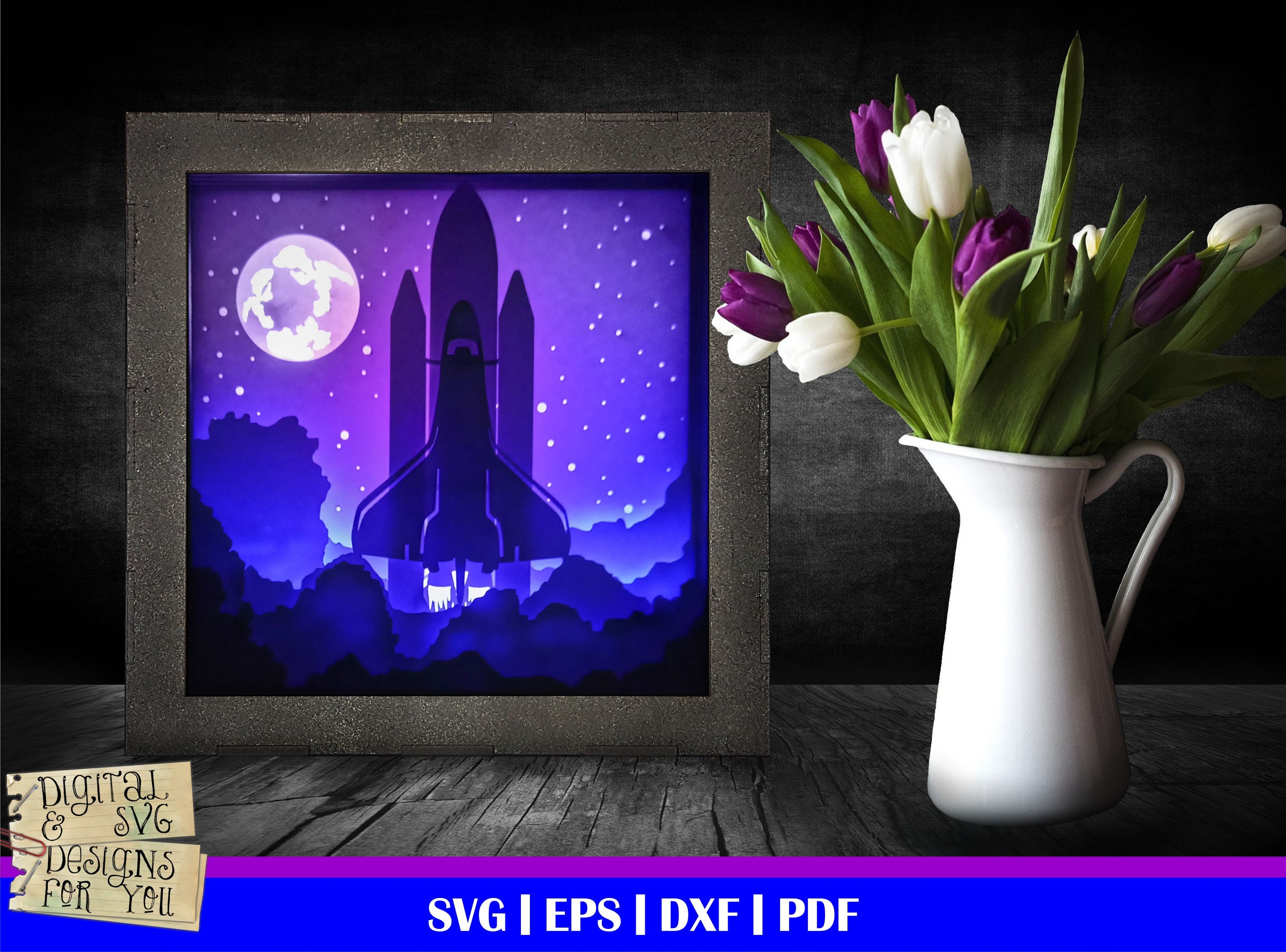 Shuttle Launch 3D Light Box 3D Shadow Box 3D Paper Cut - Etsy
