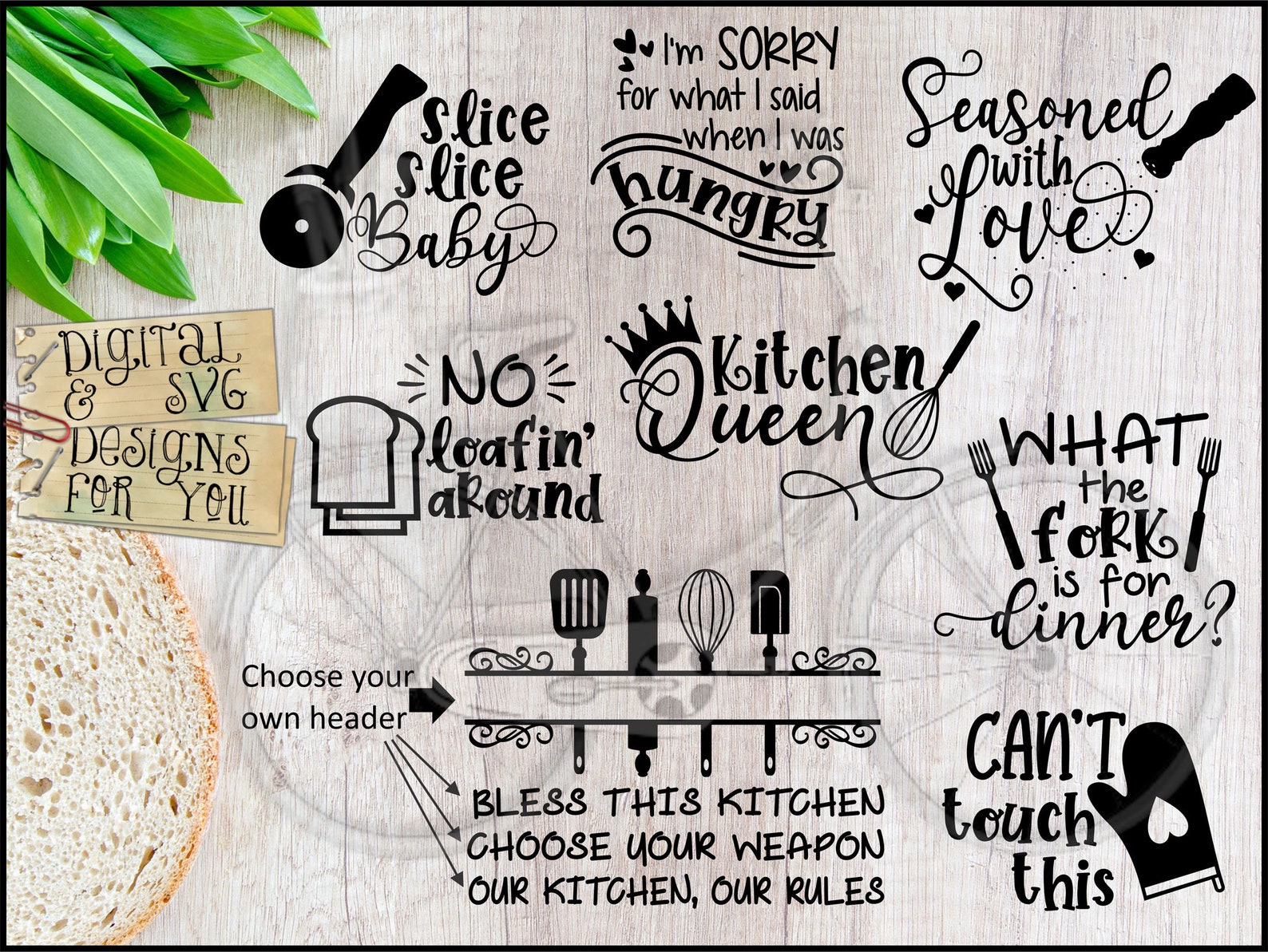 Kitchen Design Bundle Vol2 SVG Cut File | Cut File for Cameo Silhouette ...