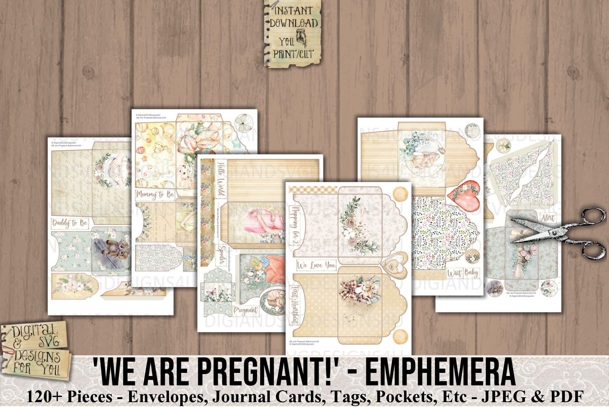 We Are Pregnant Pregnancy Ephemera Embellishment Envelope - Etsy