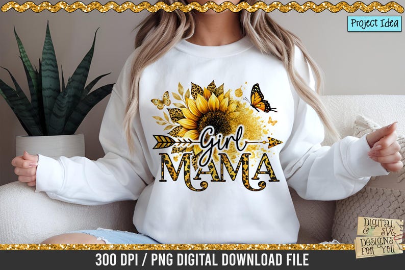 Girl Mama PNG, Leopard Print Sunflower Png, Mama Png, Girl Mama ...