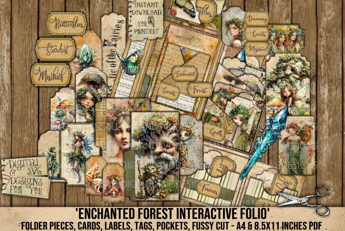Enchanted Forest, Interactive Folder, Loaded Pockets, Fairies, Woodland ...