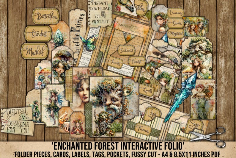 Enchanted Forest, Interactive Folder, Loaded Pockets, Fairies, Woodland ...