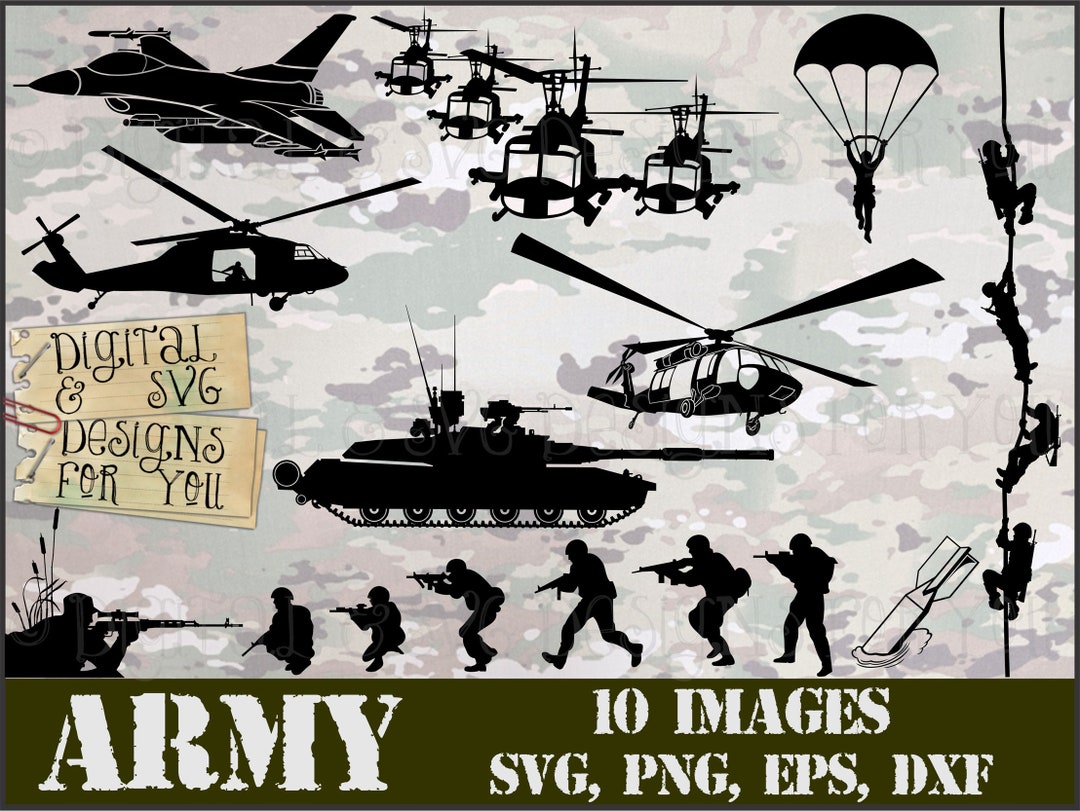 Army SVG | Helicopter Svg | Fighter Jet Svg | Parachute Svg | Army ...