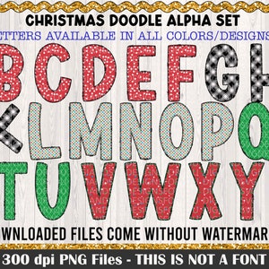 Christmas Doodle Letters, Christmas Alphabet, Doodle Letters, Alpha ...