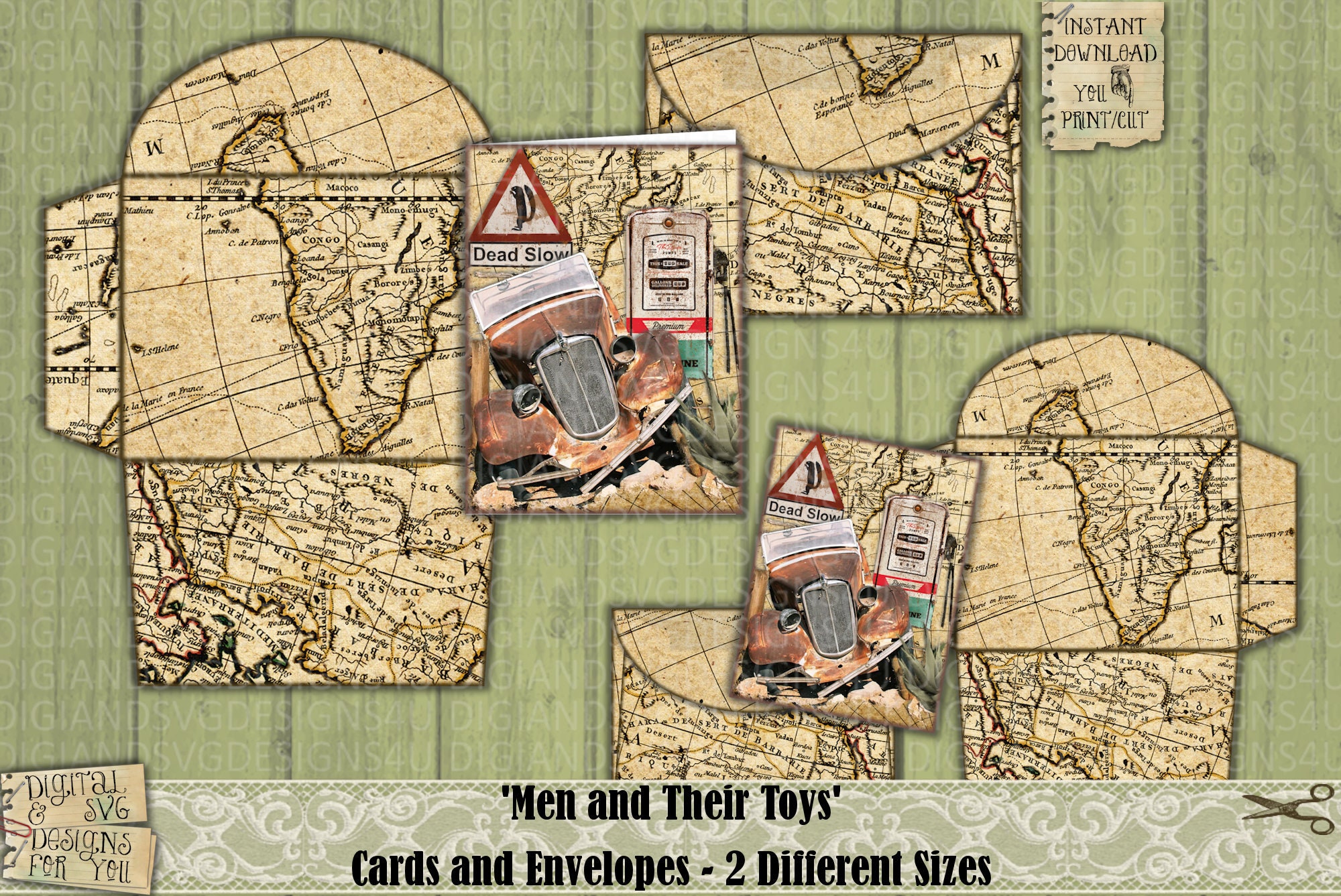 Vintage Cars, Masculine, Men, Cards, Envelopes, Journaling Cards ...