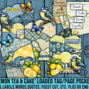 Lemon Tea and Cake, Loaded Tag Pockets, Vintage, Labels, Tags, Pockets ...