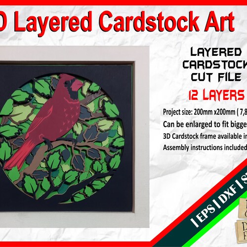 3D Cardinal Bird SVG 3D Cardstock Design 3D Paper Cut - Etsy