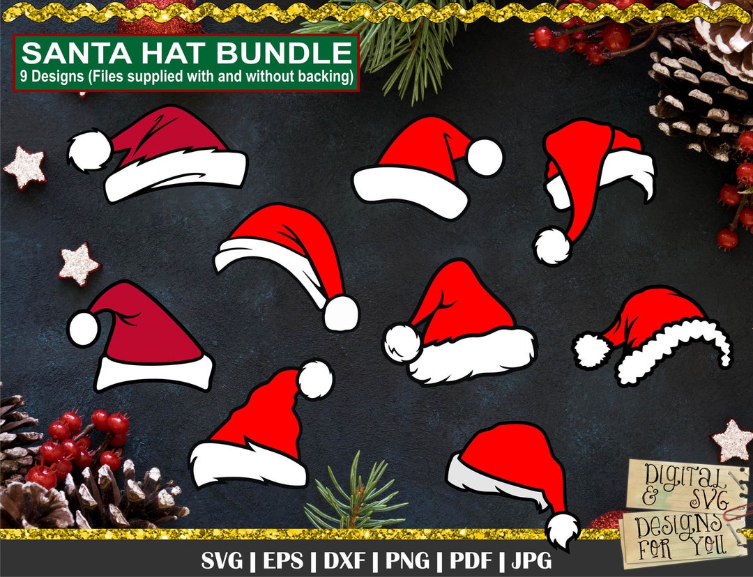 Santa Hat Svg, Christmas Svg, Hat Svg, Santa Svg, Santa Hat, Santa ...
