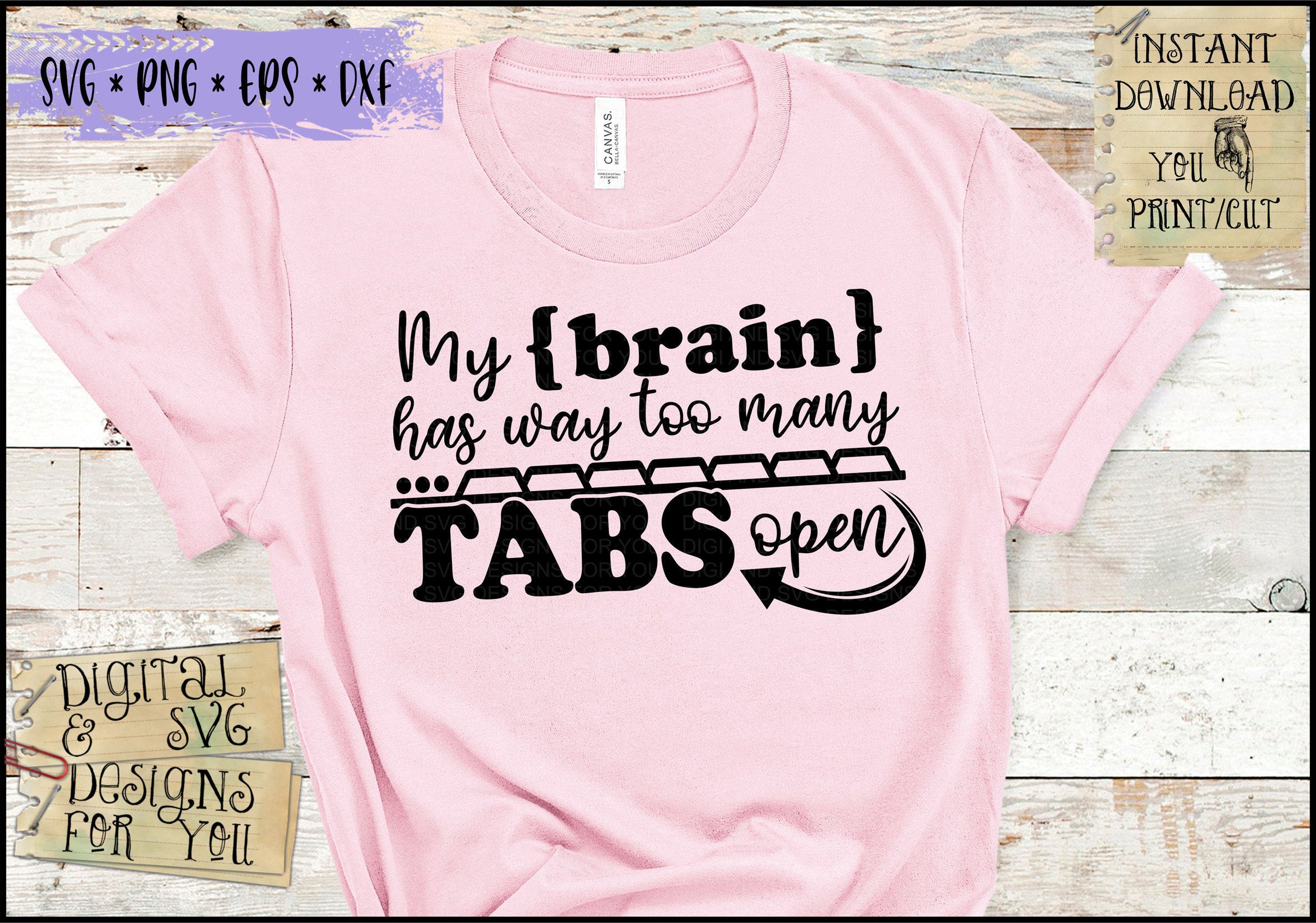 My Brain Svg Png Eps Dxf Tabs SVG Too Many Tabs Open Svg - Etsy