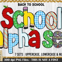 100 Days of School Teacher Alphabet Png, Teacher Font Png, Alpha Doodle ...
