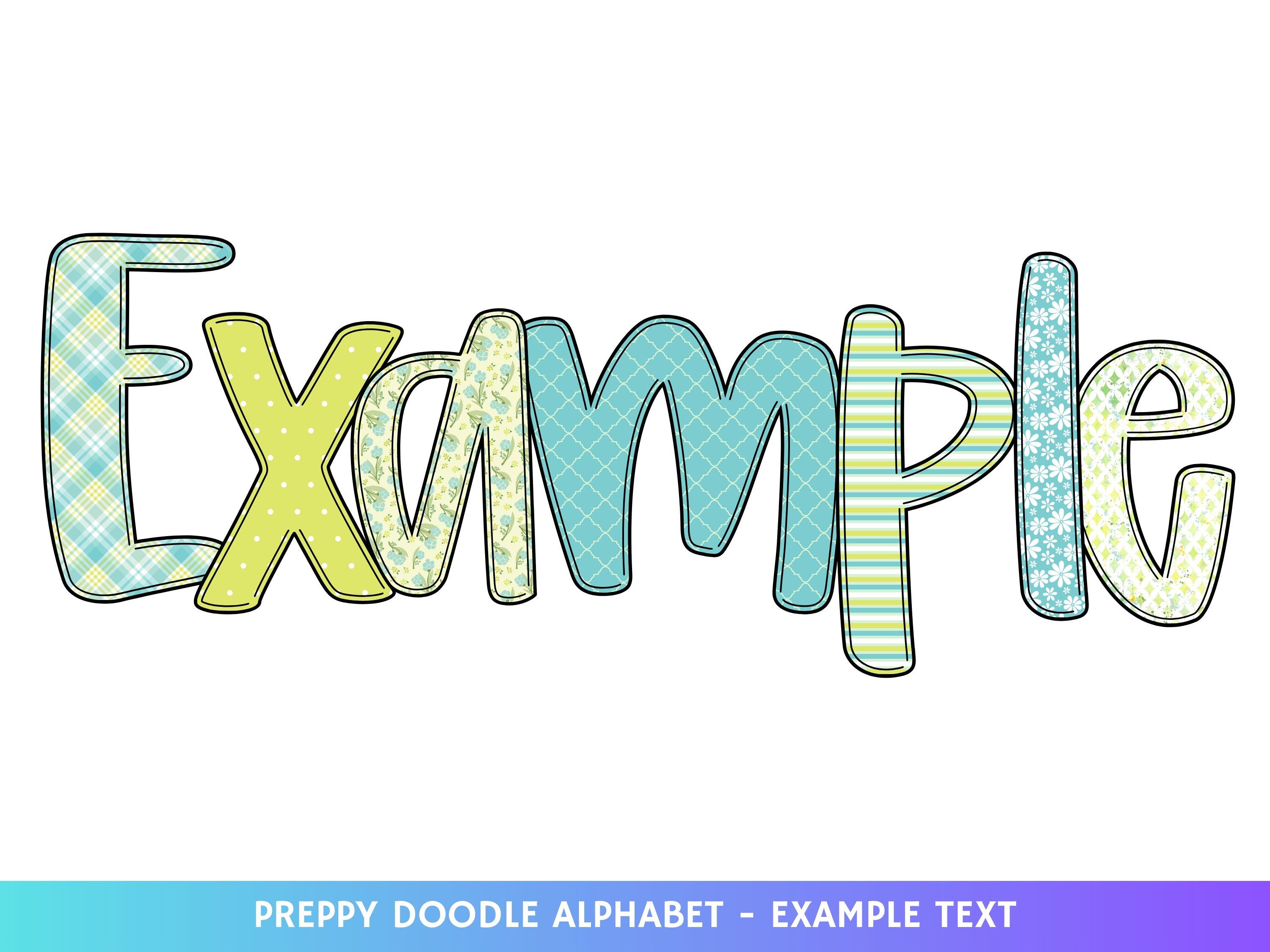 Preppy Canva Alpha Template, Doodle Alphabet Canva Template, Canva ...