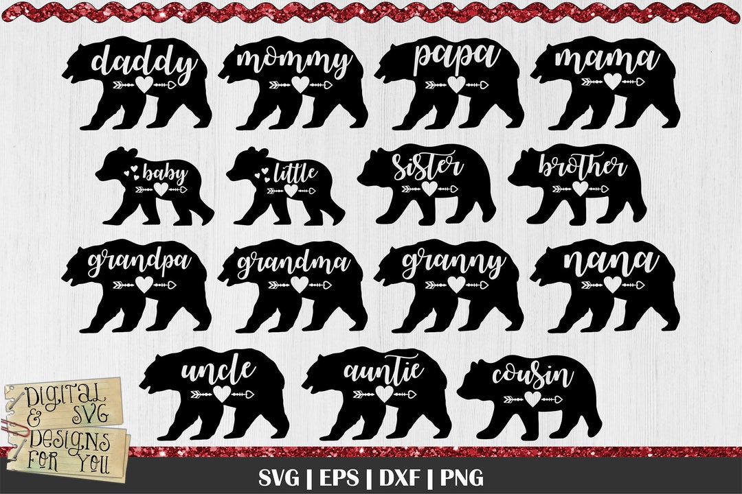 Bear Family Bundle SVG, Mama Bear Svg, Bear Family Svg, Little Bear Svg ...