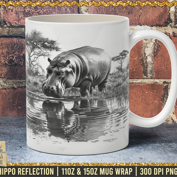African Hippo Mug - Etsy