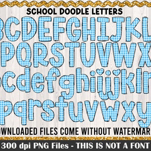 School Doodle Letters, Back to School PNG Alphabet Bundle, Teacher ...