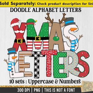 Christmas Alphabet SVG Bundle, Santa Hat Christmas Letters, Christmas ...