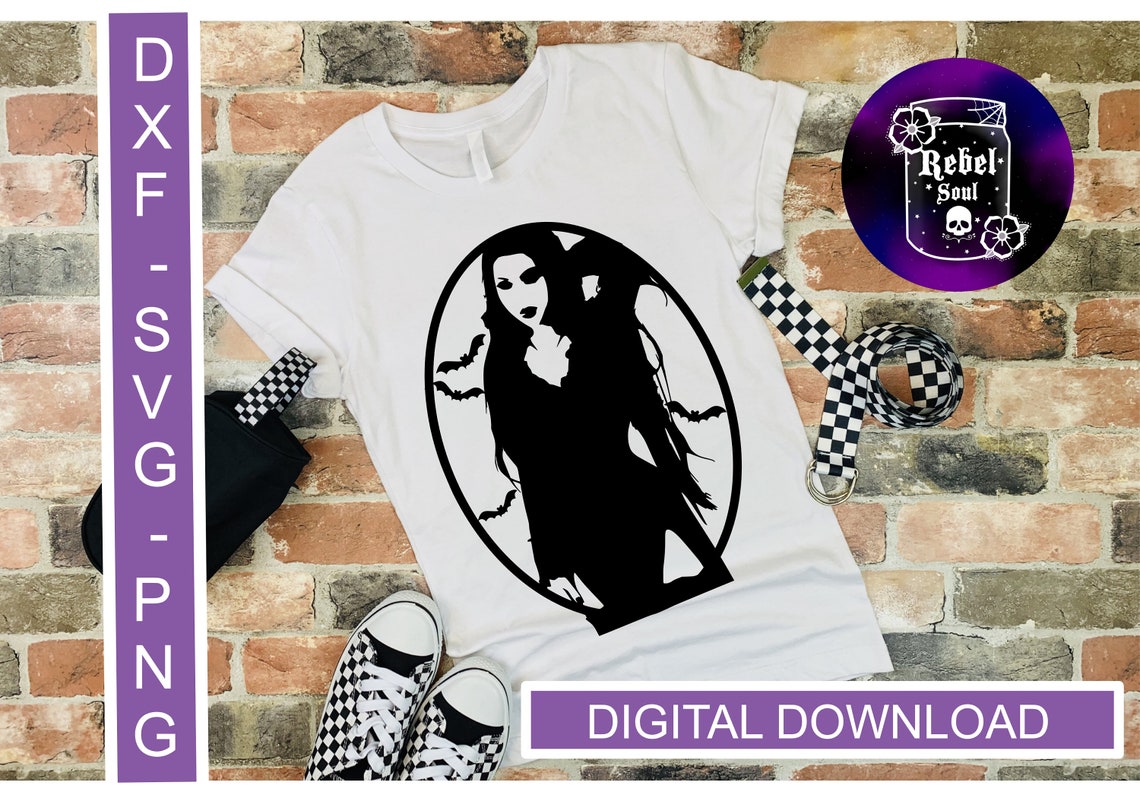 Gothic Woman SVG, PNG, DXF File Goth Lady digital Download Cutting File ...