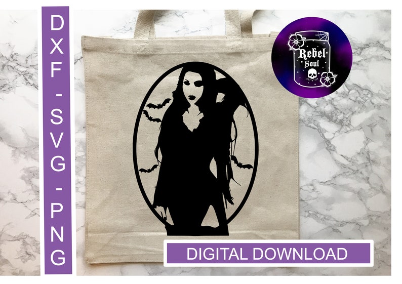 Gothic Woman SVG, PNG, DXF File Goth Lady digital Download Cutting File ...