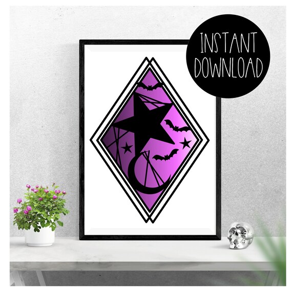 A4 Digital Print Stars and Moon Print Digital Download | Etsy