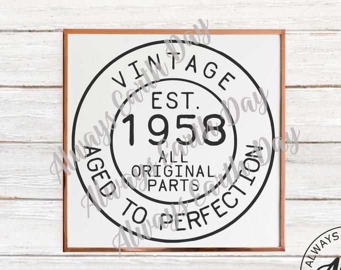 Limited Edition 1958 SVG All Original Parts 62rd Birthday Gift Idea ...