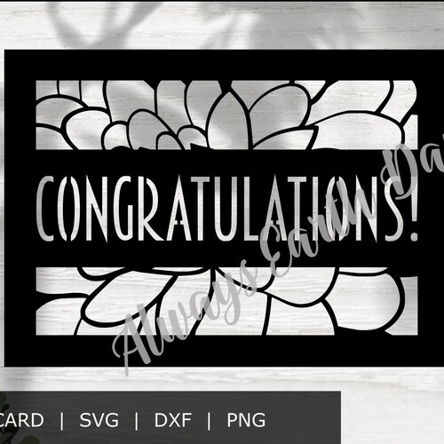 Congratulations Card Svg Cut File Congratulations Svg - Etsy