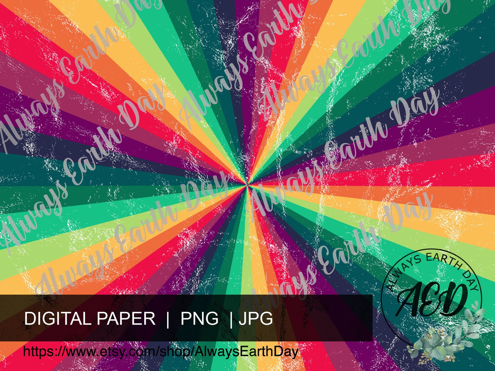 Retro Digital Paper Sunburst Digital Paper Rainbow Sunburst - Etsy