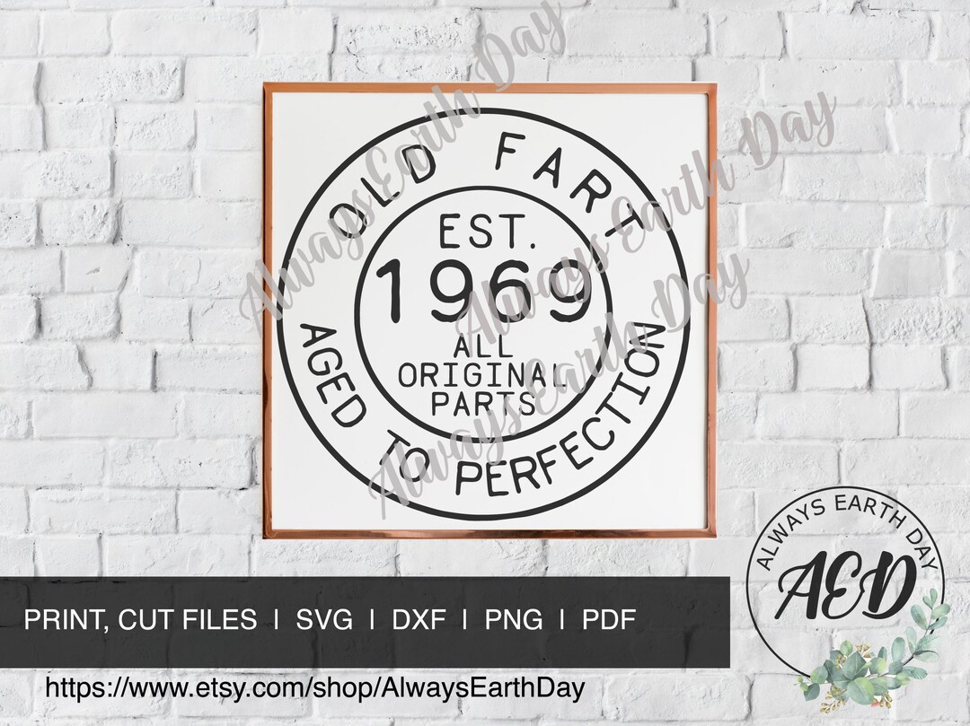Old Fart 1969 Svg, Vintage 1969 Svg, 1969 Birthday Svg, Aged to ...